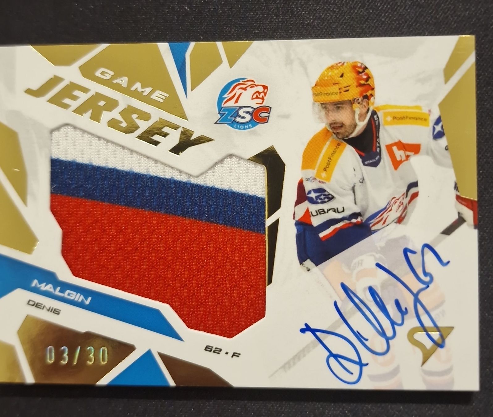 ZSC Denis Malgin 03/30 Game Jersey mit Unterschrift (Neu (gemäss ...