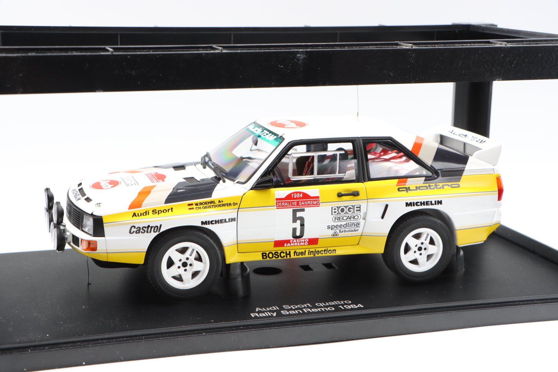Audi Sport Quattro Röhrl Rally San Remo 1984 1:18 AutoArt (Neu und ...
