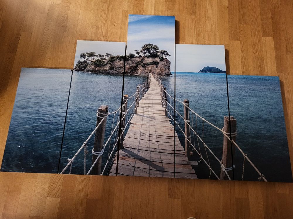 Panorama Leinwandbild Meer Brücke Griechenland 5-teilig (Gebraucht) in Schliern b.Köniz für CHF ...