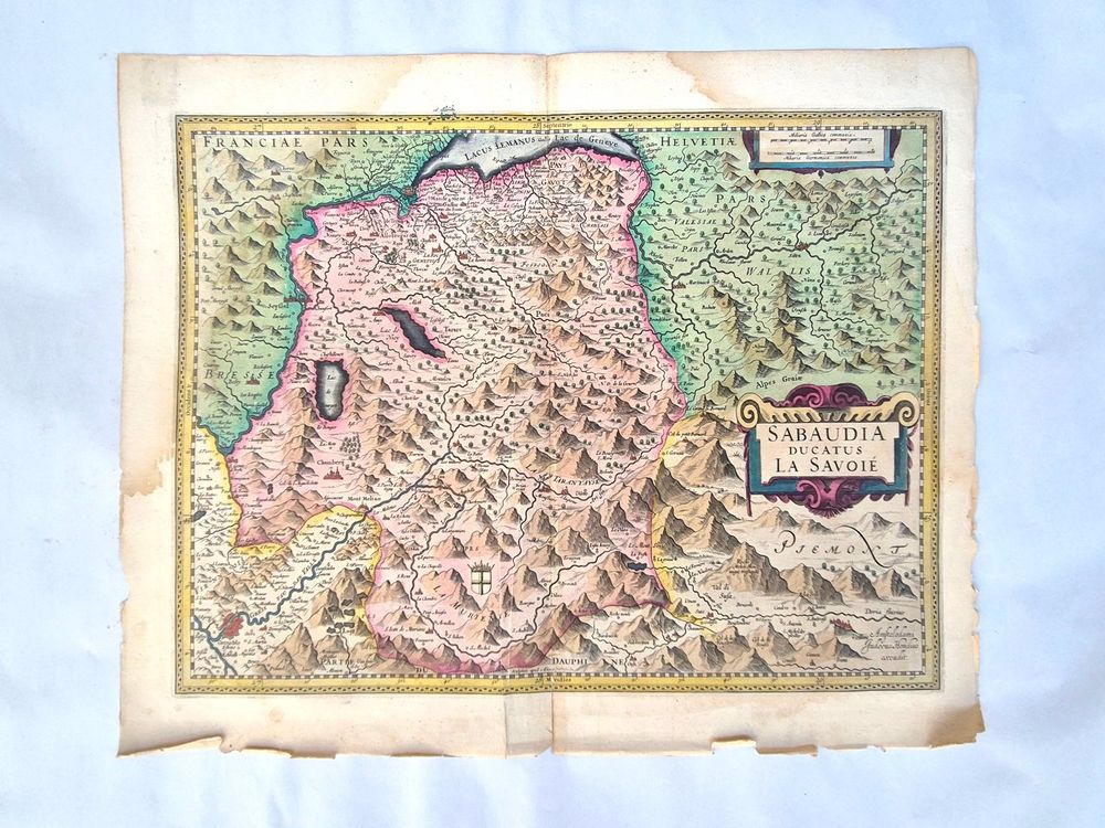 Hondius, Judocus. Karte von Savoyen und Wallis um 1630 (Gebraucht) in ...