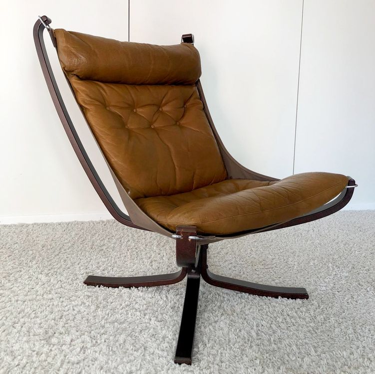 High-Back Falcon Chair in Original Leather by Sigurd Ressel | Kaufen ...
