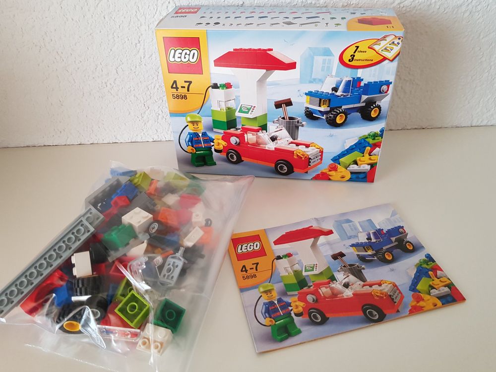 Lego Set 5898, Traktor und Anhänger / Autos mit Tankstelle (Gebraucht ...