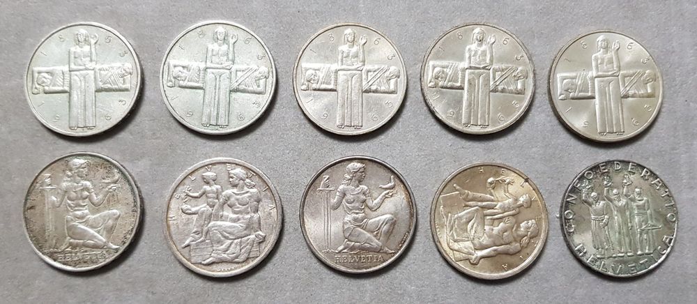 10 Stk. Schweizer 5 Franken Silber Gedenkmünzen | Kaufen auf Ricardo