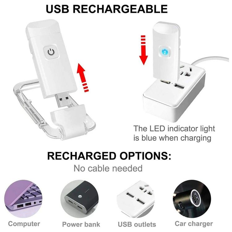 Leselampe USB Wiederaufladbare Klemmleuchte 2 Einstellbare (Neu (gemäss Beschreibung)) in Thun ...