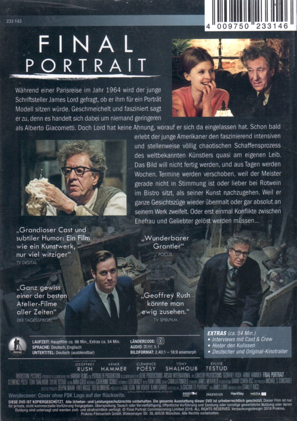 DVD: Final Portrait (mit Geoffrey Rush, Armie Hammer) (Gebraucht) in ...