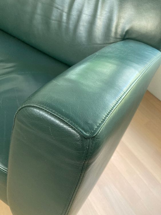 Design-Sofa Wittmann, 2-Sitzer, Ledersofa dkl.grün, Vintage (Gebraucht) in Boll für CHF 1500 ...