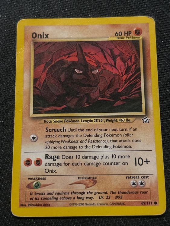 Pokemon card old Neo genesis 2000, Onix. 69/111 (Gebraucht) in Lumino ...