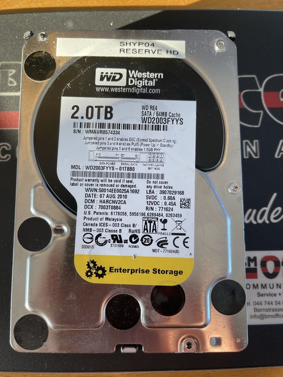 WD 2.0TB HDD Festplatte SATA WD2003FYYS - Top Zustand! (Gebraucht) in ...