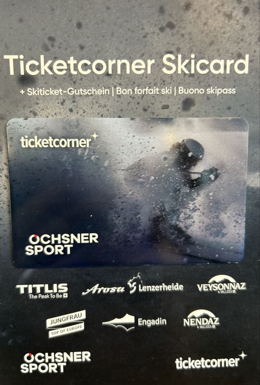 Ticketcorner Skicard Gutschein - für viele Skigebie (Neu und ...