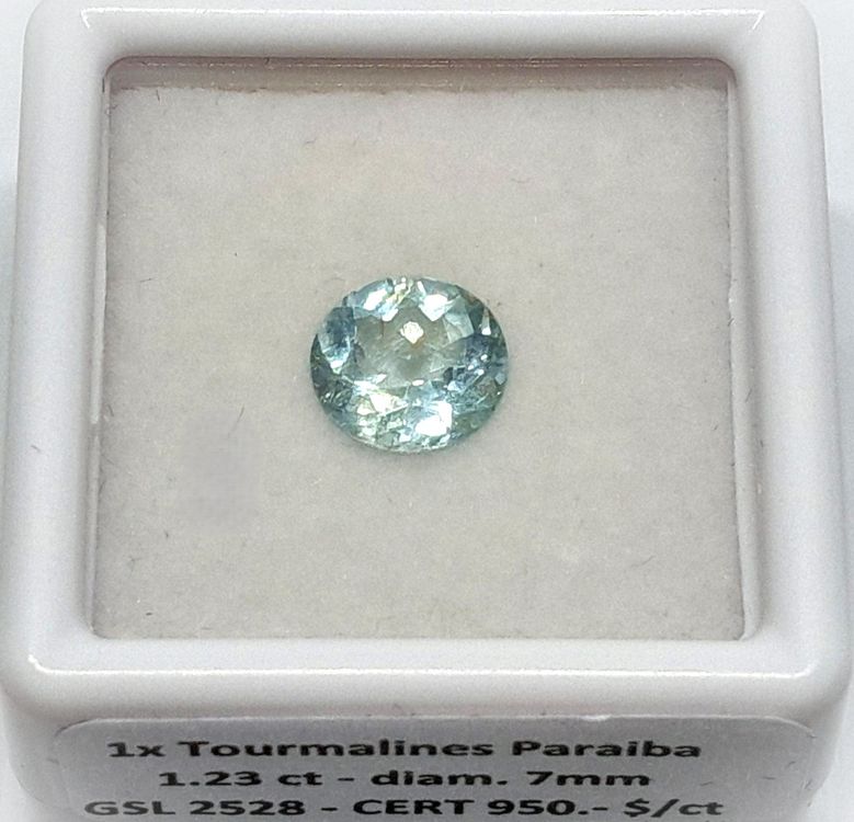 Promo 1x Tourmaline Paraiba 1.23 ct - CERTIFICAT 984.- Fr (Neuf (Voir ...