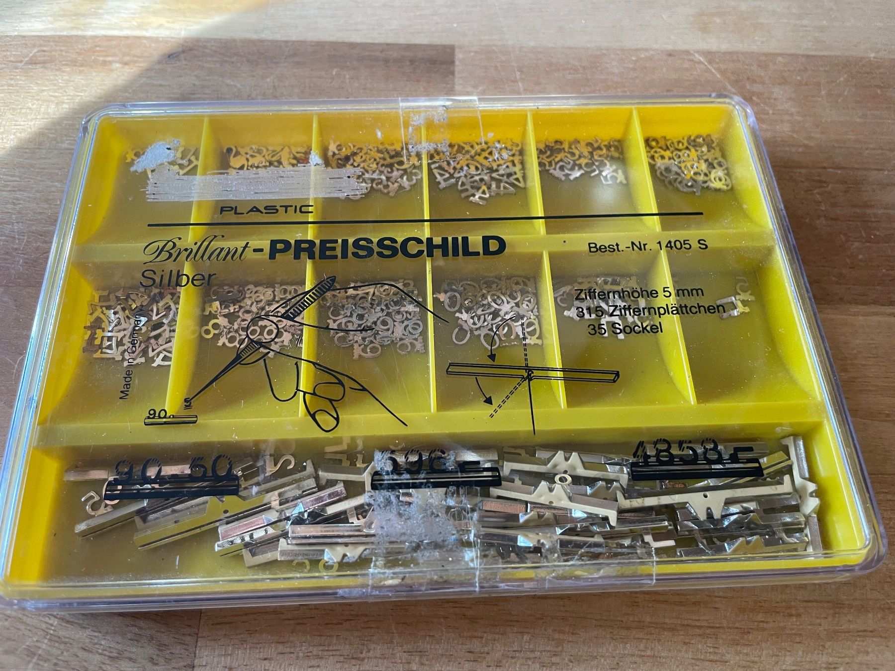 Brillant Preisschild Silber, Setzkasten mit Ziffern 5mm (Gebraucht) in ...