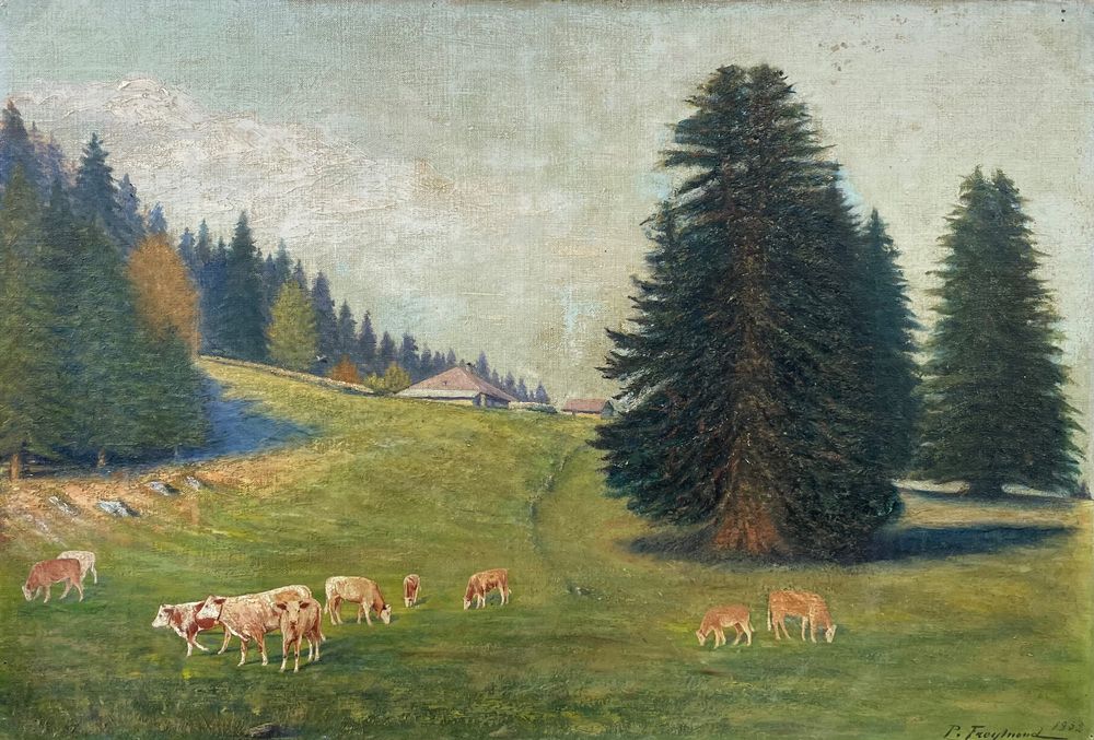 Pierre Philippe Freymond (XX) grosses Gemälde (Gebraucht) in Root für ...