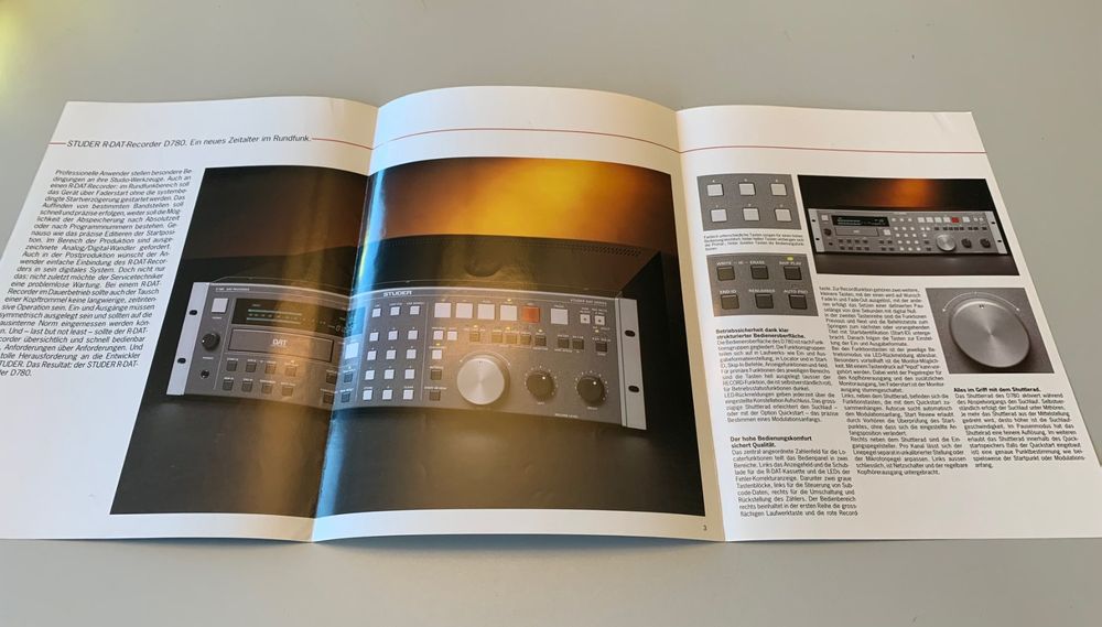 SELTEN ORIGINAL STUDER D780 PROF. R-DAT-RECORDER KATALOG (Neu (gemäss ...
