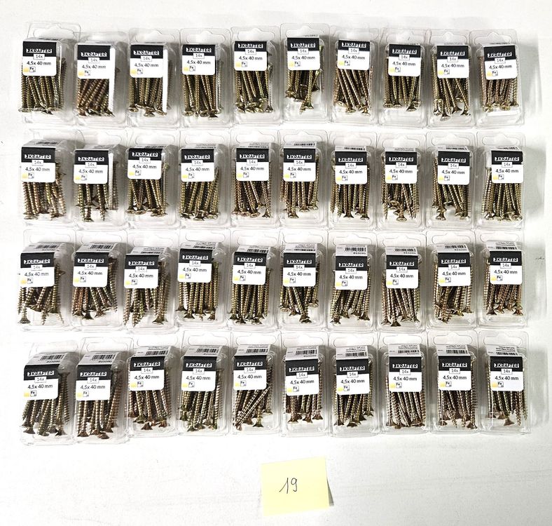 560 Stück Spanplattenschrauben 4.5 x 40mm gelb verzinkt (Neu und originalverpackt) in Ebmatingen ...