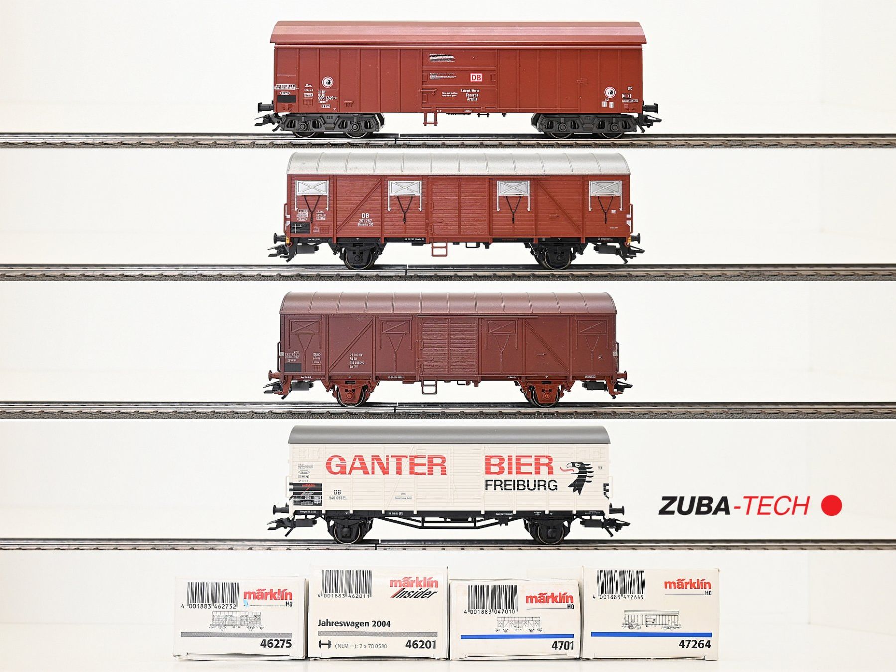 Märklin 3x Gedeckter Güterwagen der DB/DR H0 WS mit OVP (Gebraucht) in ...