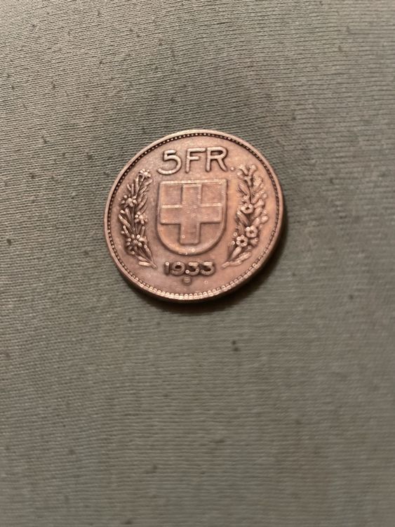 5 Franken 1946, Silber-Münze Schweiz (Gebraucht) in Wattwil für CHF 10 – mit Lieferung auf ...