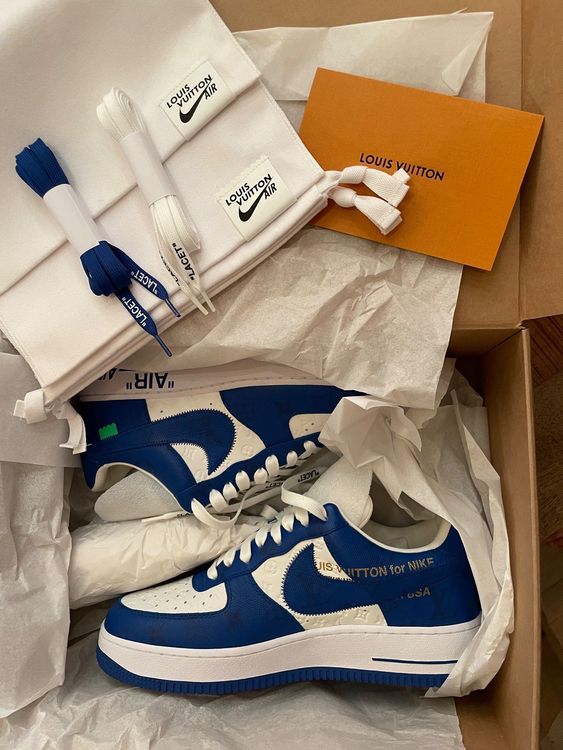 Louis Vuitton Virgil Abloh x Nike Air Force 1 Size 9 Unworn (Neu und ...