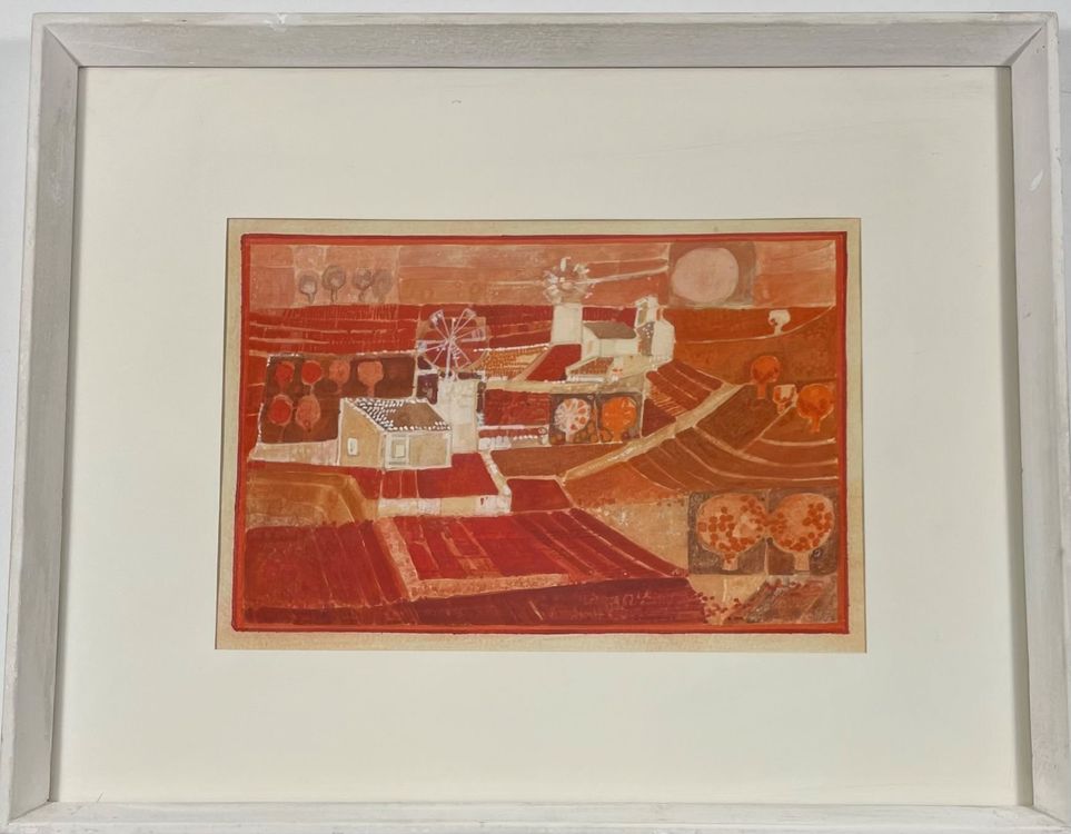 Urban Cueni (1939) grosses Gouache mit Rahmen signiert (Gebraucht) in ...