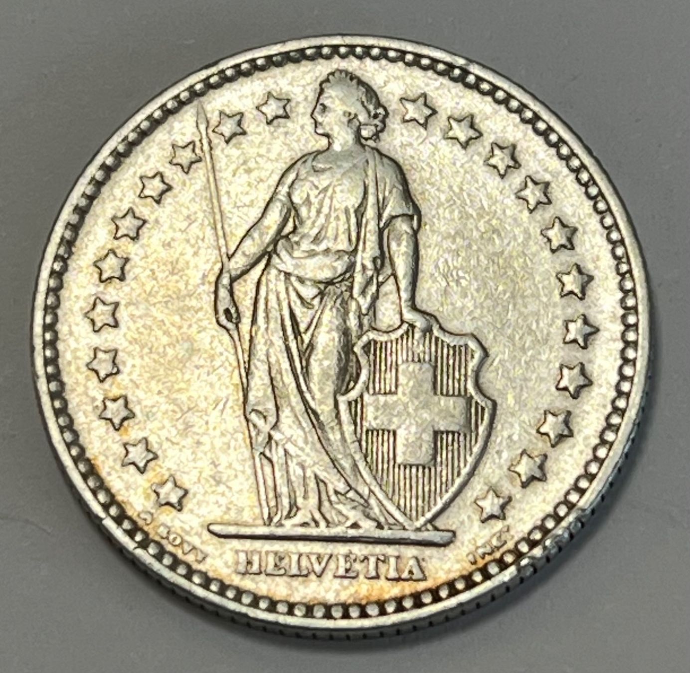 2 Franken - stehende Helvetia - 1936 B (Silber .835) (Gebraucht) in ...