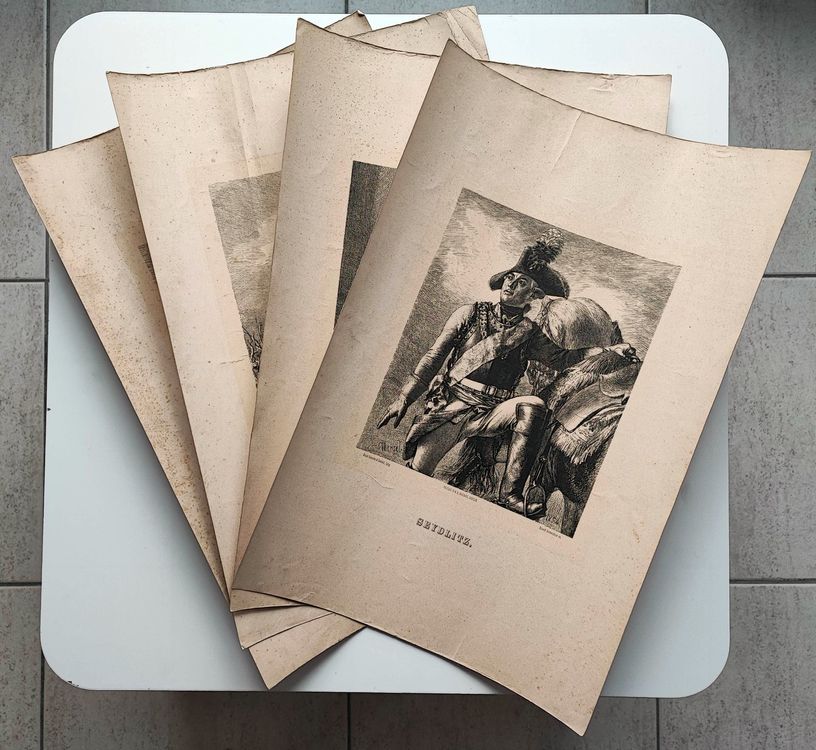 Adolph von MENZEL – vier Holzschnitte hoher Militärs (Gebraucht) in ...