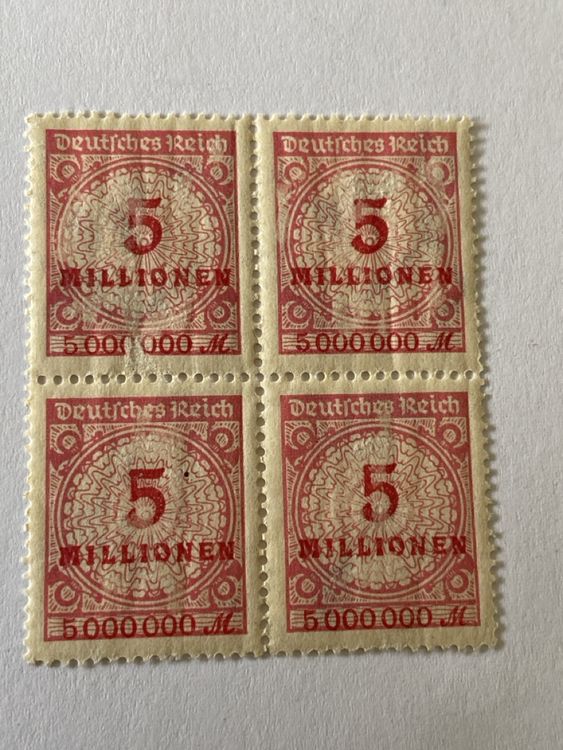 Deutsches Reich Viererblock Postfrisch 5 Millionen (Gebraucht) in Mülligen für CHF 2 – mit ...