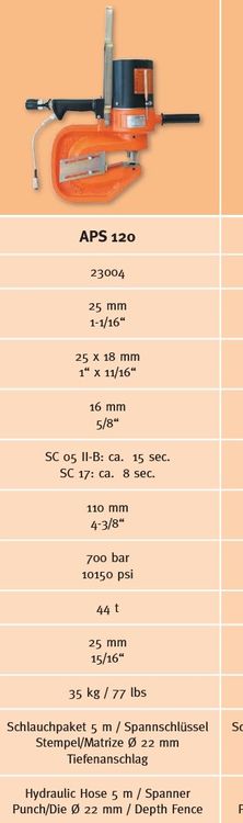 Alfra-press Hydraulische Stanze APS 120 Stahlbau Lochstanze (Gebraucht ...