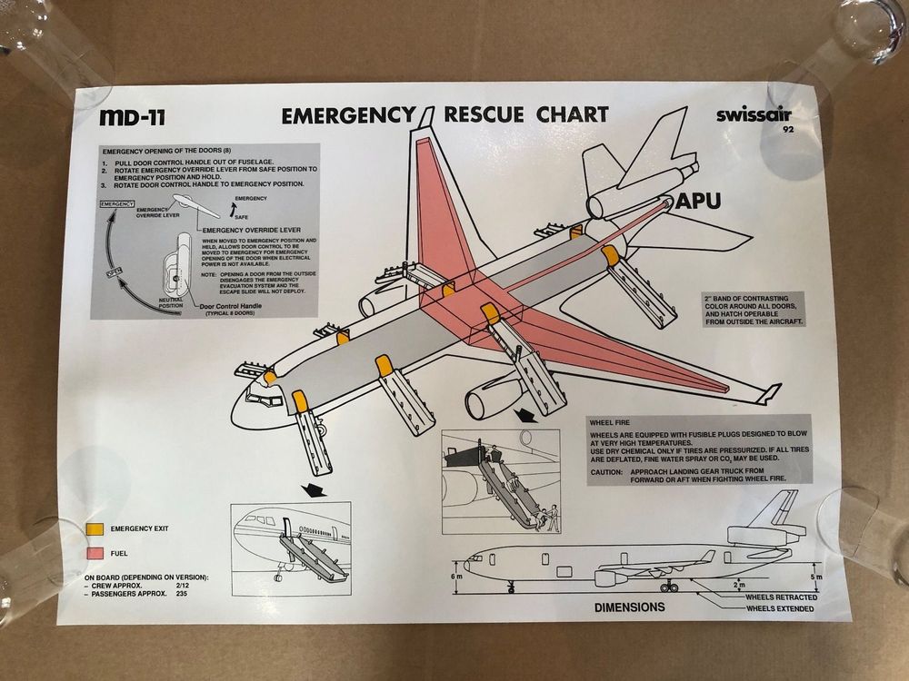 Swissair MD-11 Emergency Rescue chart 1992 (Gebraucht) in Zürich für ...