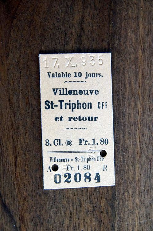 3.Kl. Billet Villeneuve - St-Triphon CFF 1935 (Gebraucht) in ...