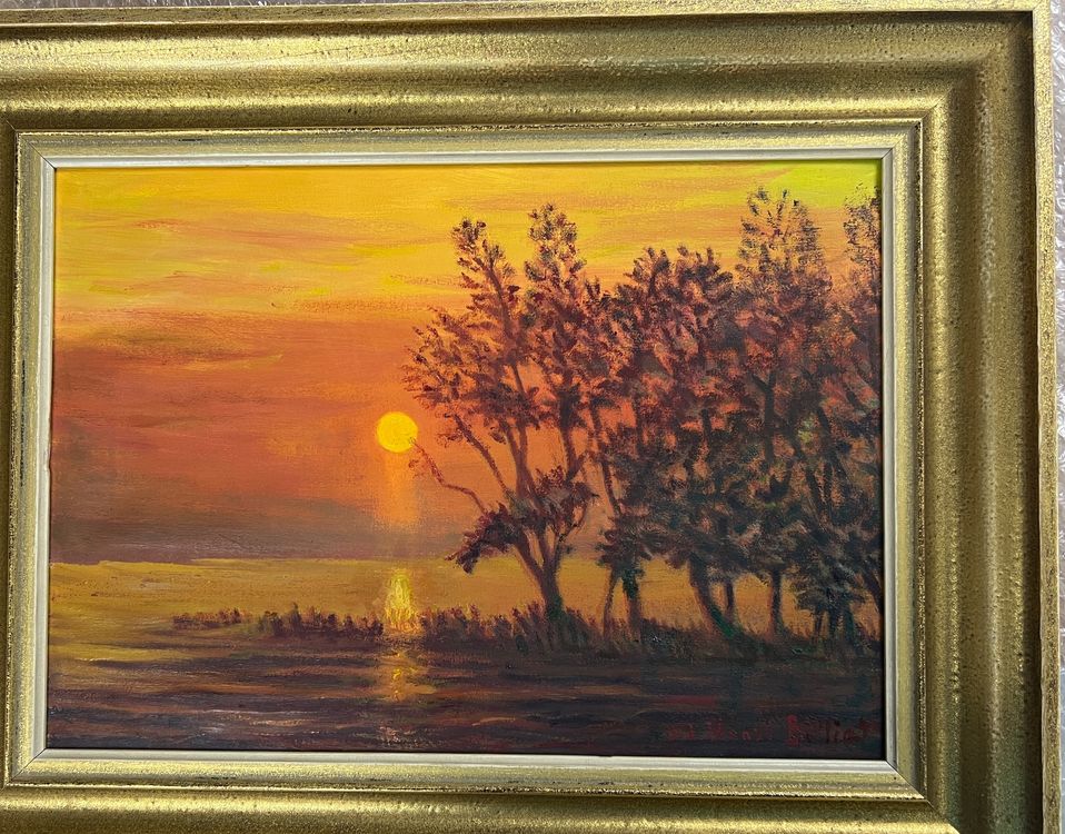 Gemälde, Bild, Henri Billiet, Sonnenuntergang (Gebraucht) in Rothrist für CHF 190 – nur Abholung ...