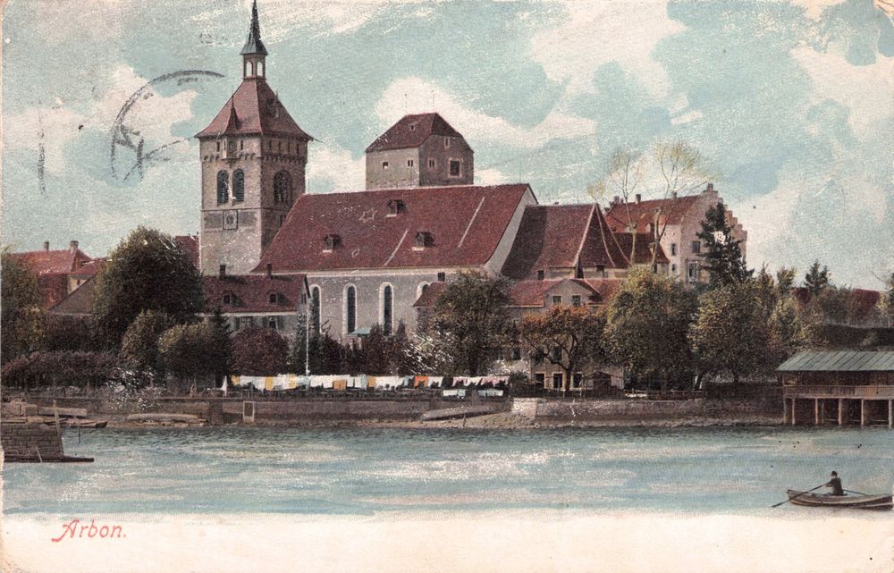 Arbon TG // ca. 1910 Kirche Fischerboot Bodensee (Gebraucht) in Basel ...
