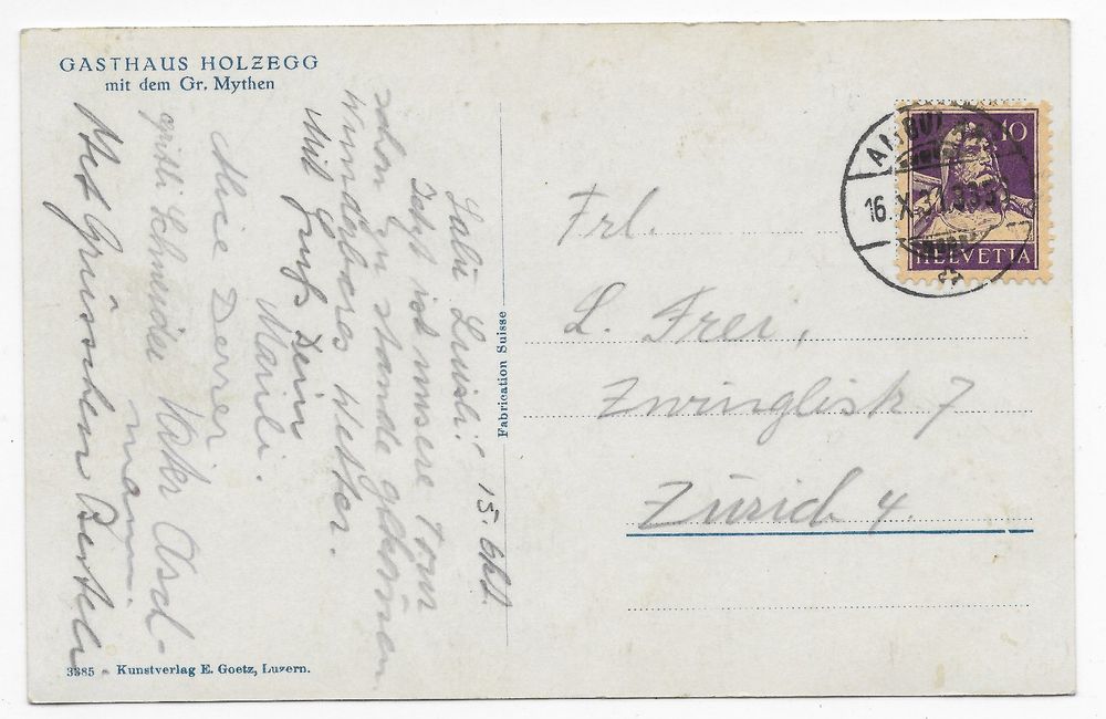 Gasthaus Holzegg mit den grossen Mythen um 1931 (Gebraucht) in ...