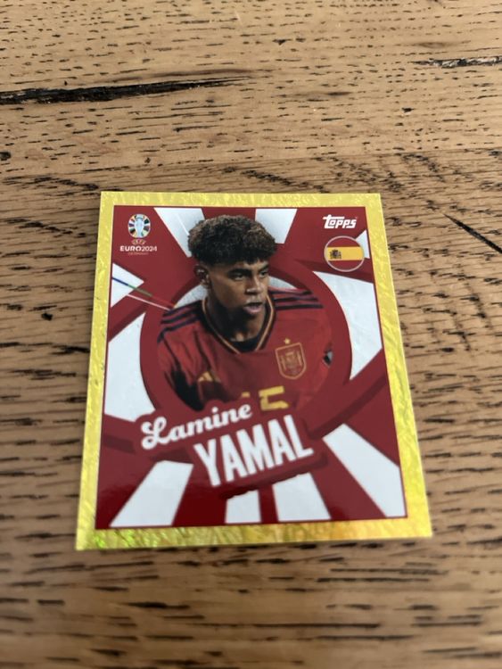 UEFA Euro 2024 Topps Sticker PTW ESP GOLD LAMINE YAMAL (Neu (gemäss ...