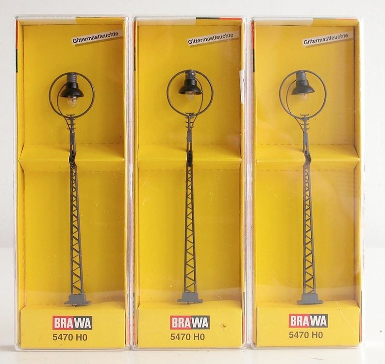 Brawa 3 Gittermastleuchten 5470 H0 neu (Neu und originalverpackt) in ...