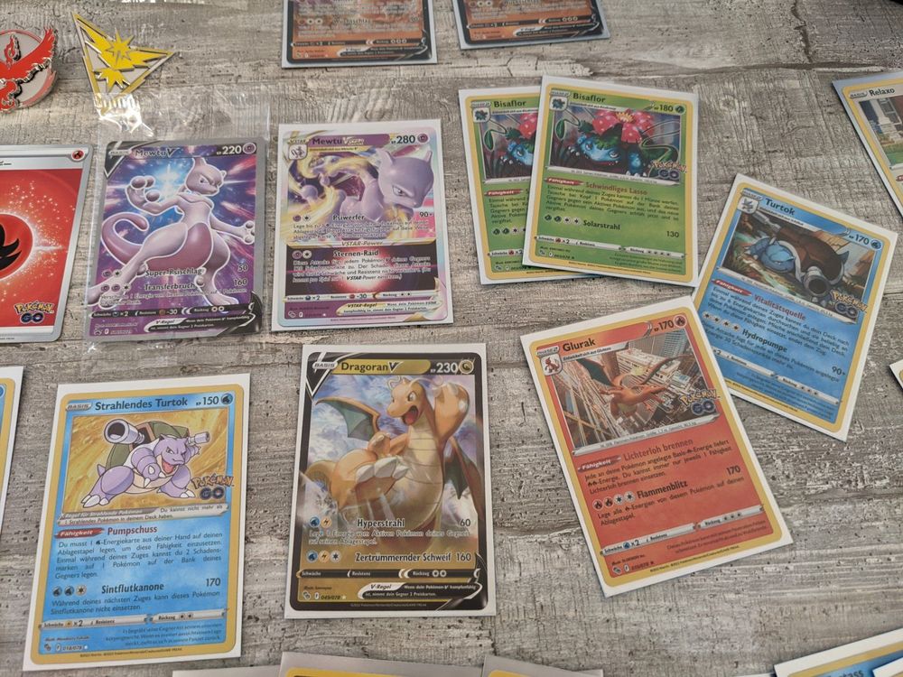 Pokémon GO Karten Sammlung XXL mit Mewtu VStar, Glurak, uvm (Neu ...