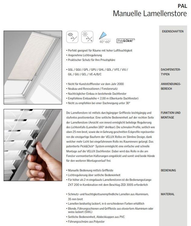VELUX Lamellenstore für Dachfenster GGL 5 (Gebraucht) in Hagendorn für ...