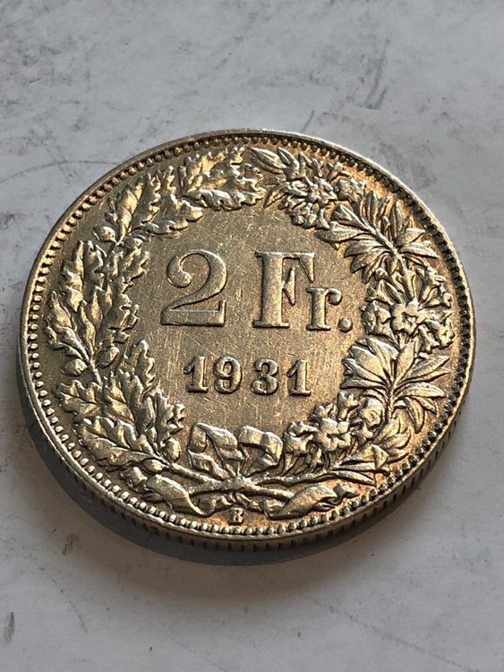 Schweiz 2 Franken 1931 Silber Rar (Gebraucht) in Flumenthal für CHF 13.3 – mit Lieferung auf ...