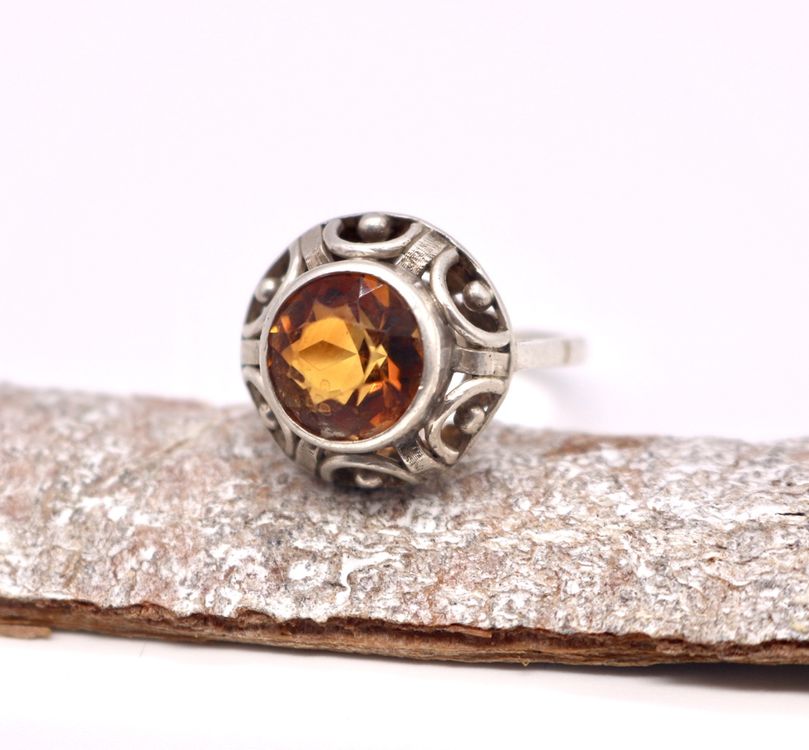 Antik Ring 900 Silber Citrin Edelstein Stempel (Gebraucht) in Triesen ...