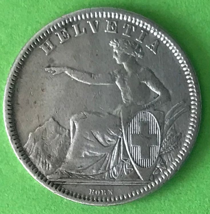 Schweizer Silber 1 Franken-Münze sitzende Helvetia von 1861 | Kaufen auf Ricardo