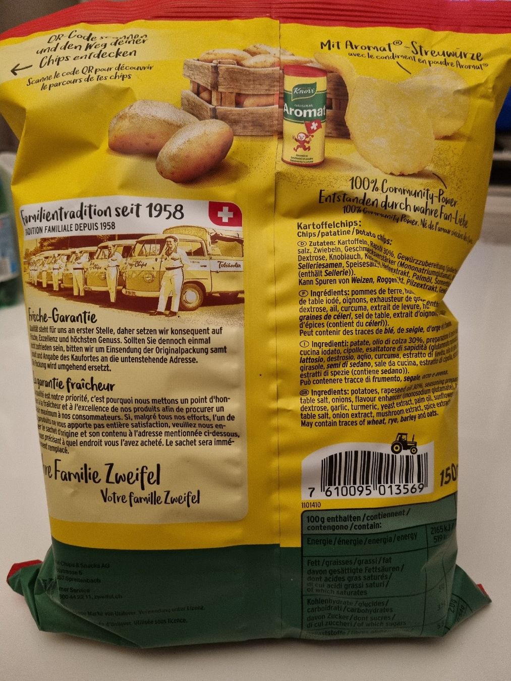 Zweifel Chips AROMAT 150 gr 🇨🇭🇨🇭🇨🇭 (Neu und originalverpackt) in Rolle ...
