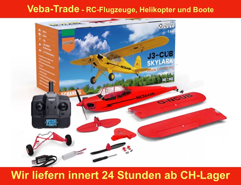 Skylark Piper J3, Spw: 650mm RTF mit Gyro, rot, Version 2025 (Neu und originalverpackt) in ...