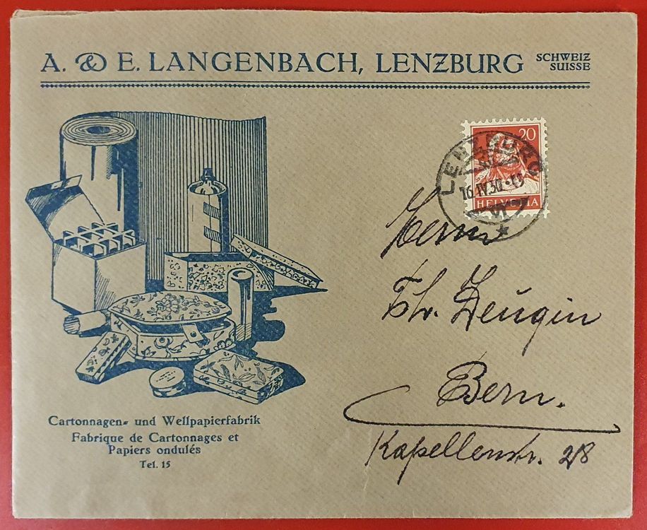 Illustrierter Brief von Lenzburg 1930 | Kaufen auf Ricardo