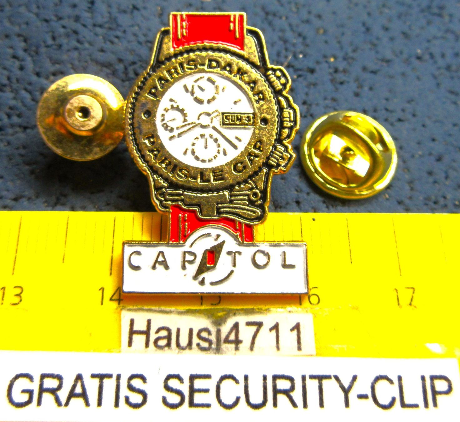 PARIS-DAKAR LE CAP AUTO RALLY PIN WATCH CAPITOL SECURITYCLIP (Gebraucht ...