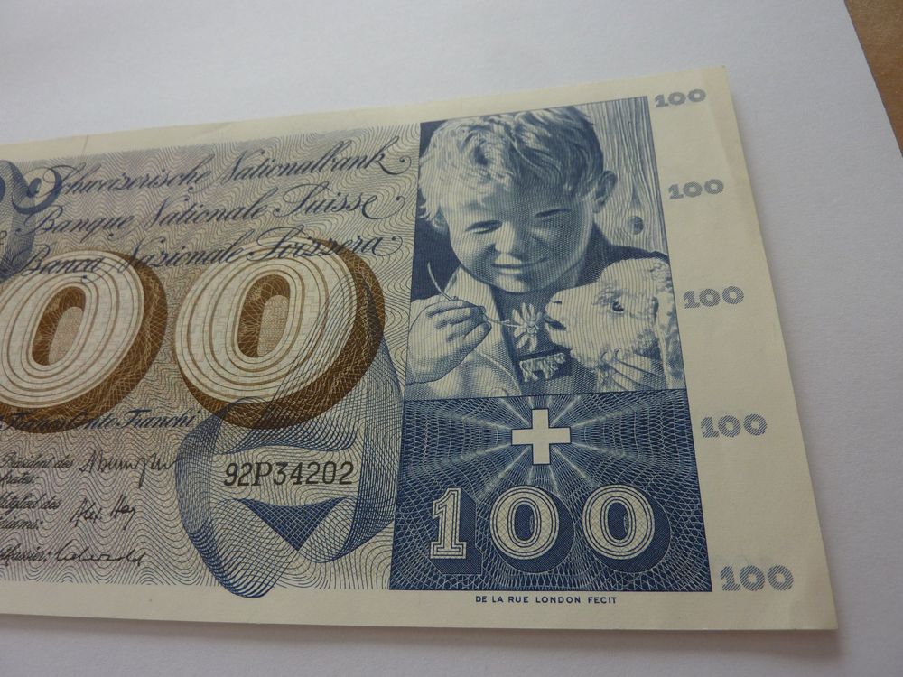 Alte Hundertfrankennote 1973, ungefaltet | Kaufen auf Ricardo