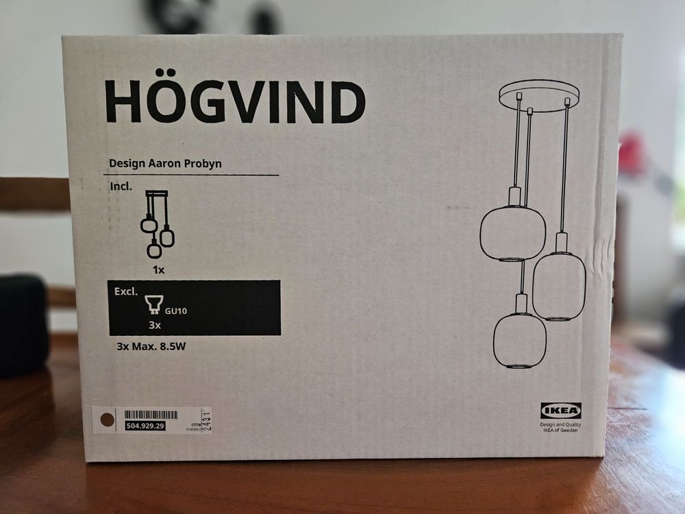 Ikea HÖGVIND Pendelleuchte, 3-flammig, rauchfarbig, neuwe... (Neu und ...