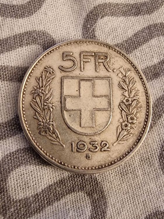 5Fr. Silbermünze Jahrgang 1932 (Gebraucht) in Buchs AG für CHF 8 – mit Lieferung auf Ricardo kaufen