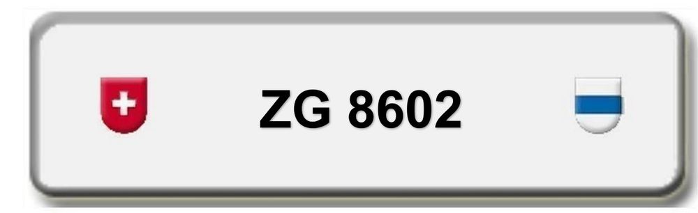 Autokennzeichen / Autonummernschild ZG 8602 (Gebraucht) in Baar für CHF 4730 – mit Lieferung auf ...