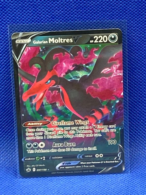 Pokemon Chilling Reign / Galarian Moltres V 097 / 198 EN (Neu (gemäss ...