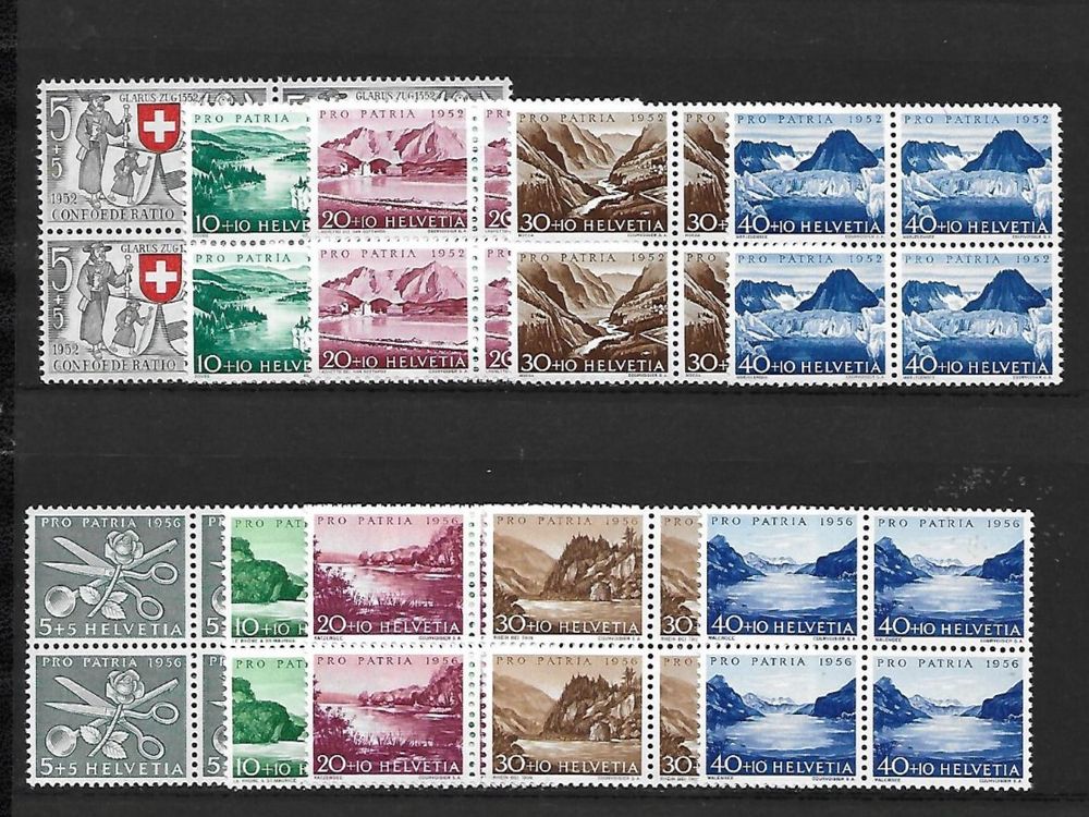 PP ** Viererbl.1952+1956 Kat: CHF 128.- (Neu (gemäss Beschreibung)) in Basel für CHF 3 – mit ...