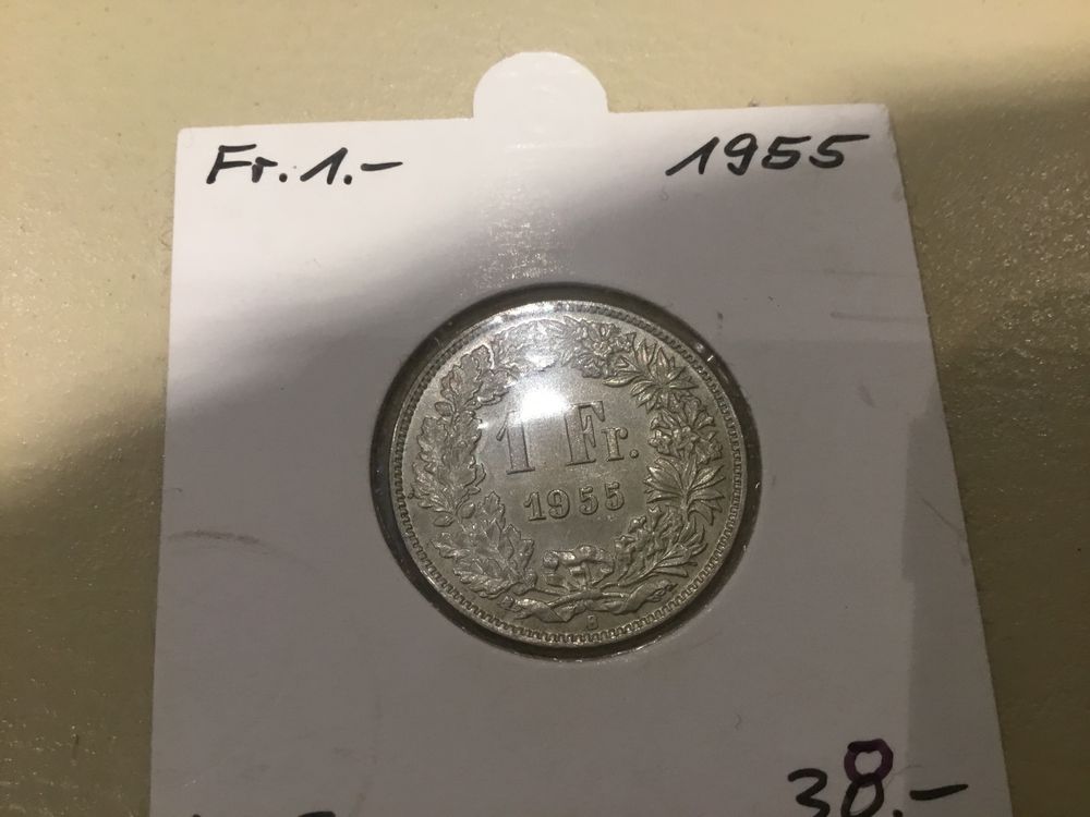1 Franken 1955 in unzirkulierter Erhaltung, selten, nur 194T (Gebraucht) in Märwil für CHF 29 ...