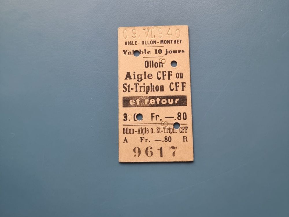 Billet Ollon- Aigle- St-Triphon 1940 | Kaufen auf Ricardo